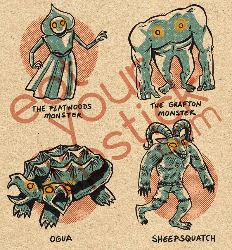 Famous Cryptids of West Virginia 11 X 14 Print - Etsy Canada