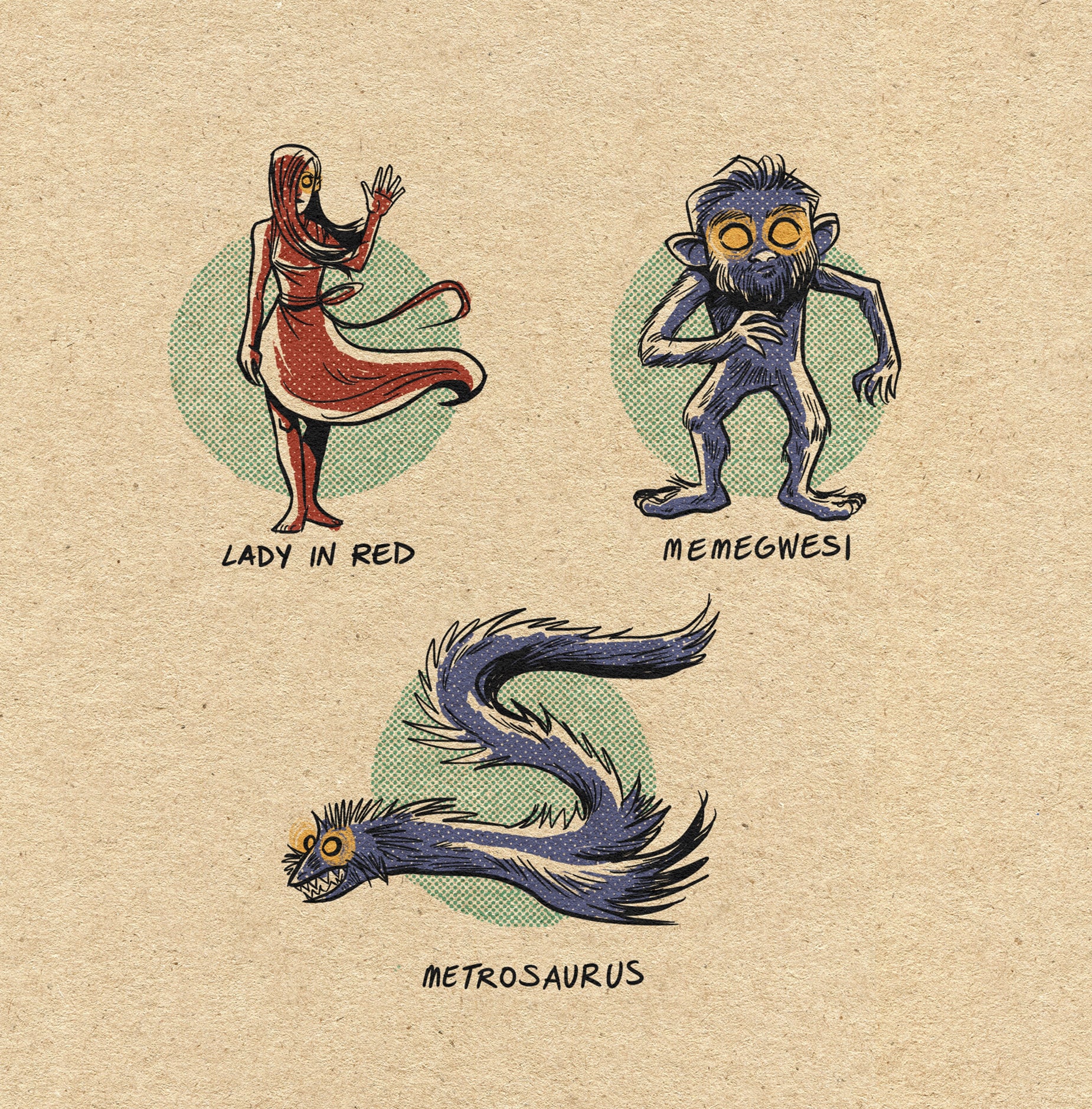 Ontario Cryptids Print & Sticker Set - Etsy