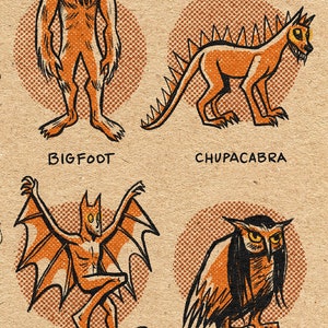 Famous Cryptids of Texas Print - 5" X 7" - Etsy