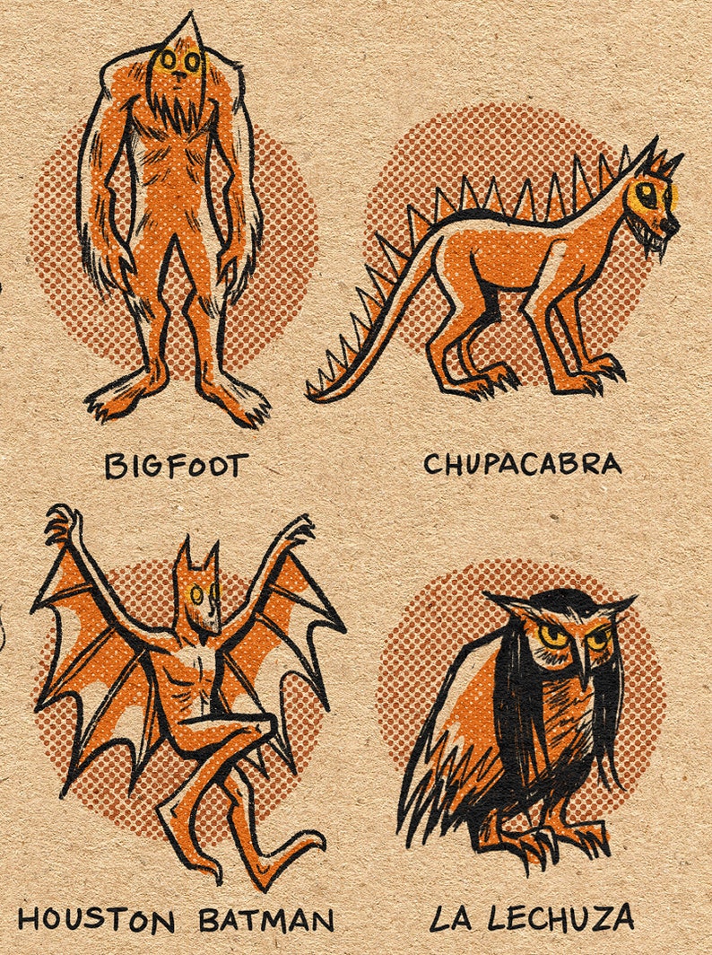 Famous Cryptids of Texas 8 X 10 Print - Etsy