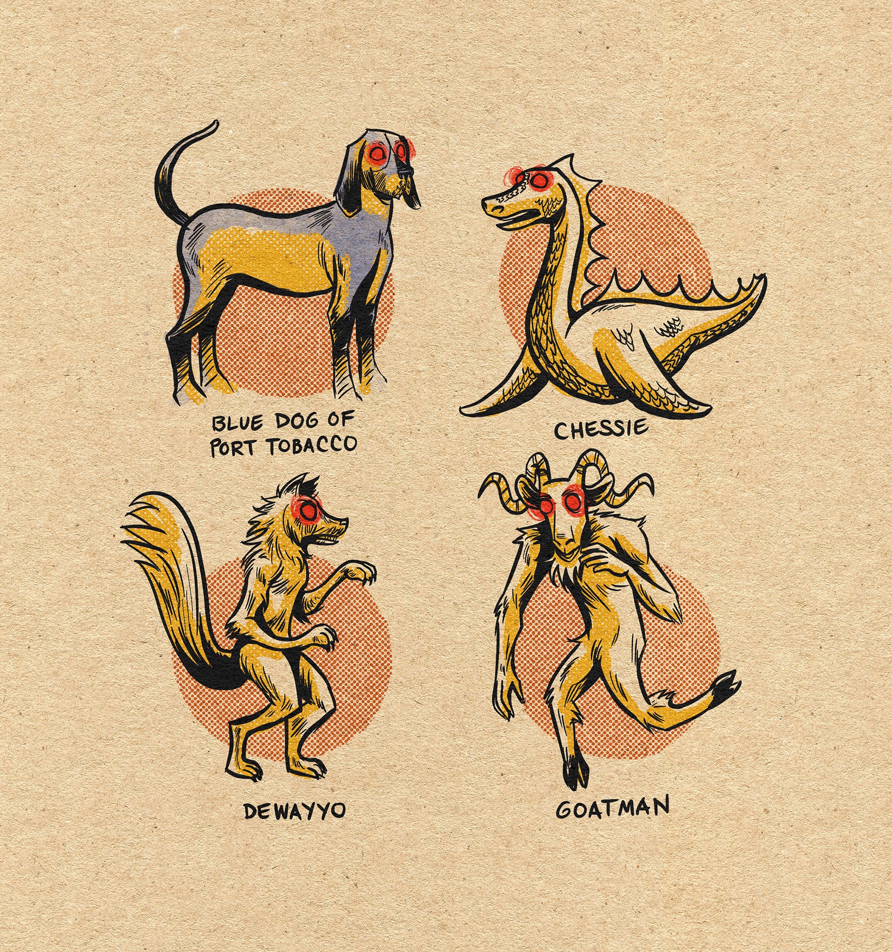 Maryland Cryptids Print & Sticker Pack - Etsy