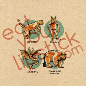 Famous Cryptids of Iowa 11 X 14 Print - Etsy