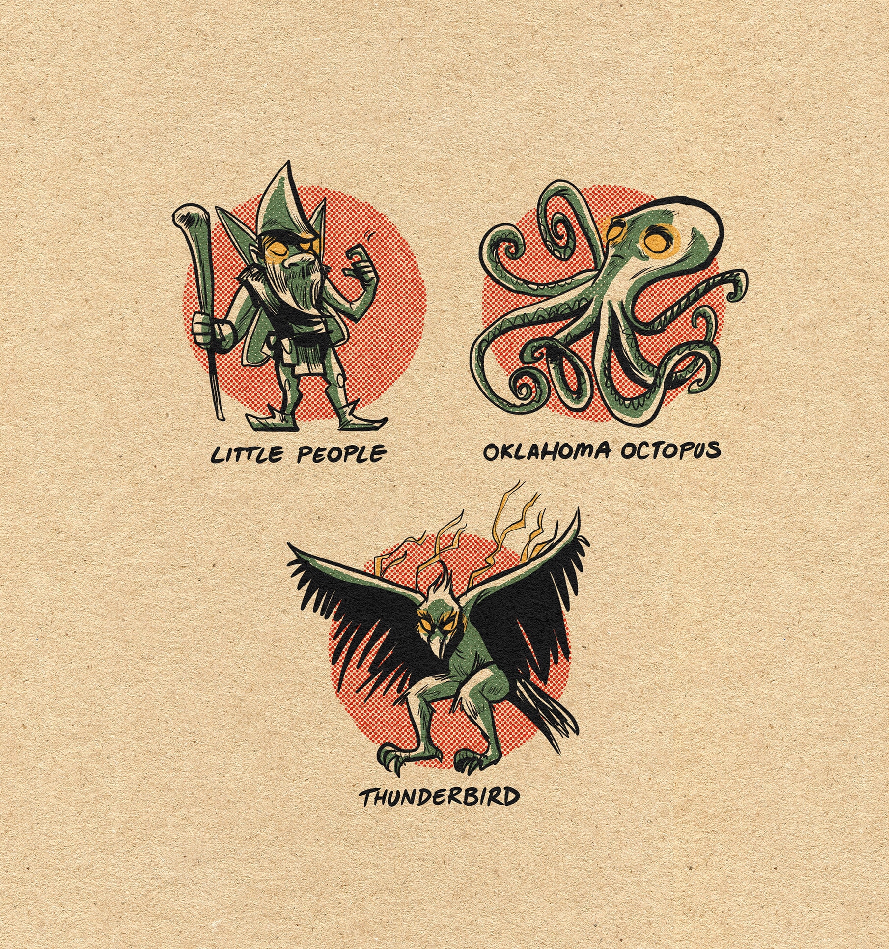 Famous Cryptids of Oklahoma Print - Etsy