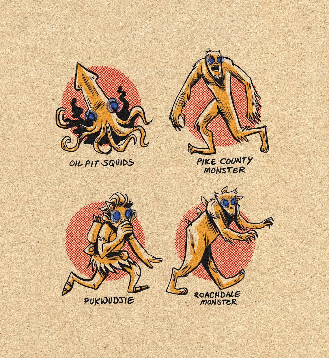 Famous Cryptids of Indiana 5 X 7 Print - Etsy