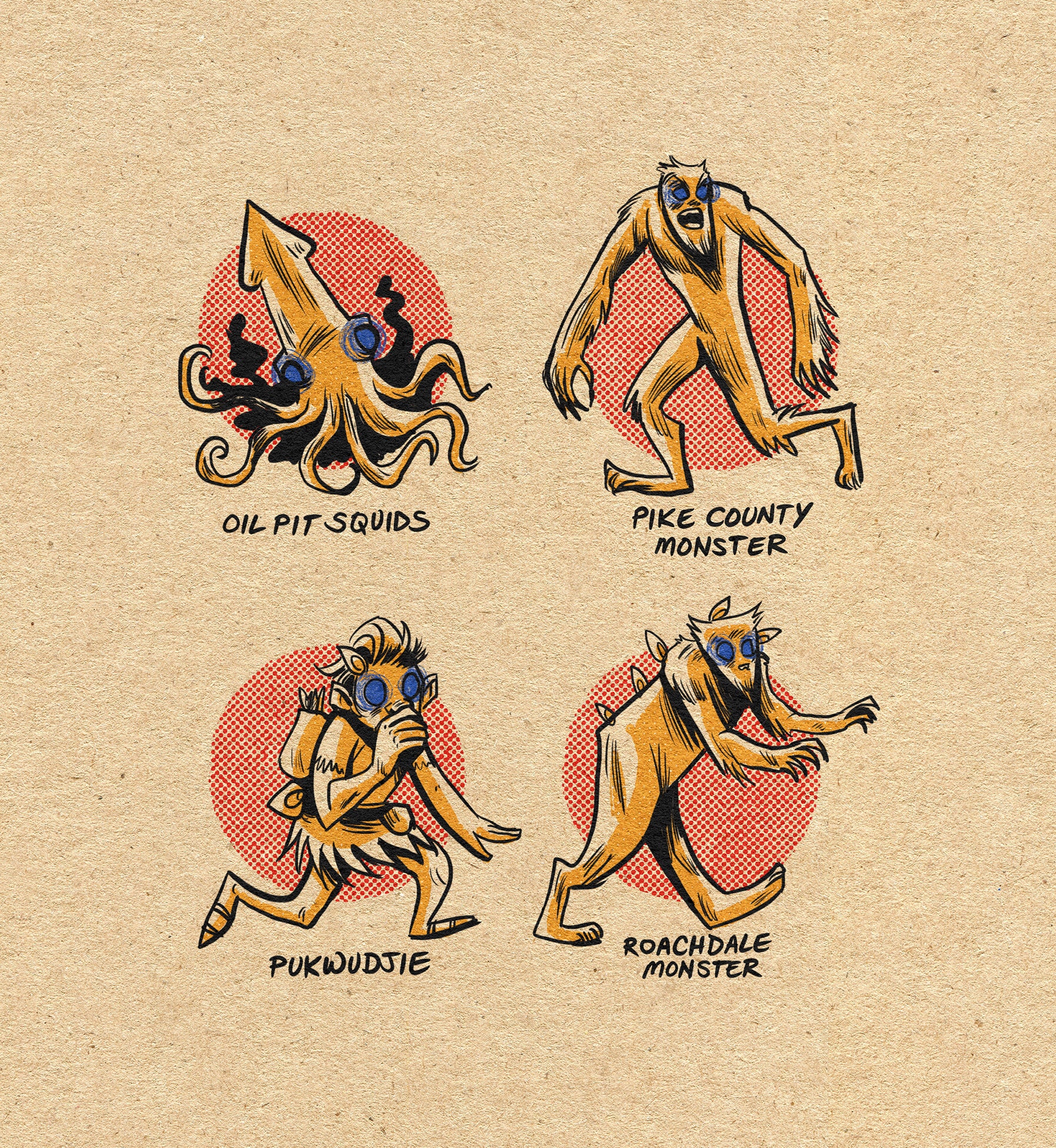 Indiana Cryptids Indiana Art Print: Cryptids And Creatures Of Indiana