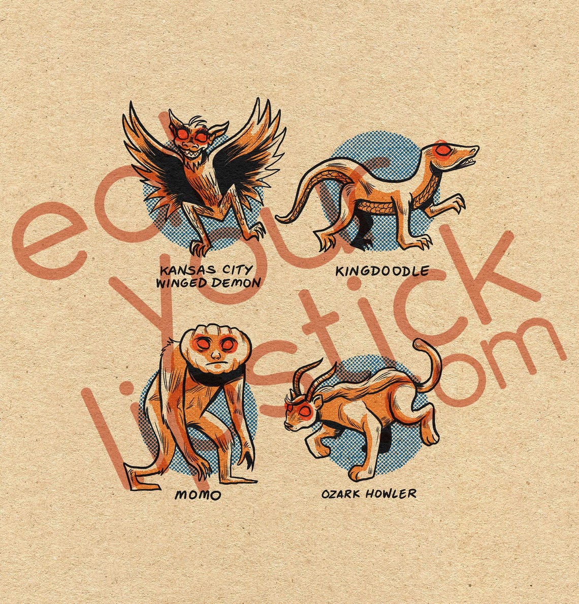 Famous Cryptids of Missouri 5 X 7 Print - Etsy