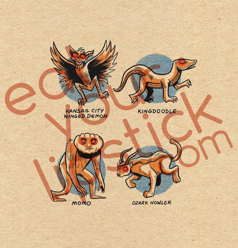 Famous Cryptids of Missouri 5 X 7 Print - Etsy