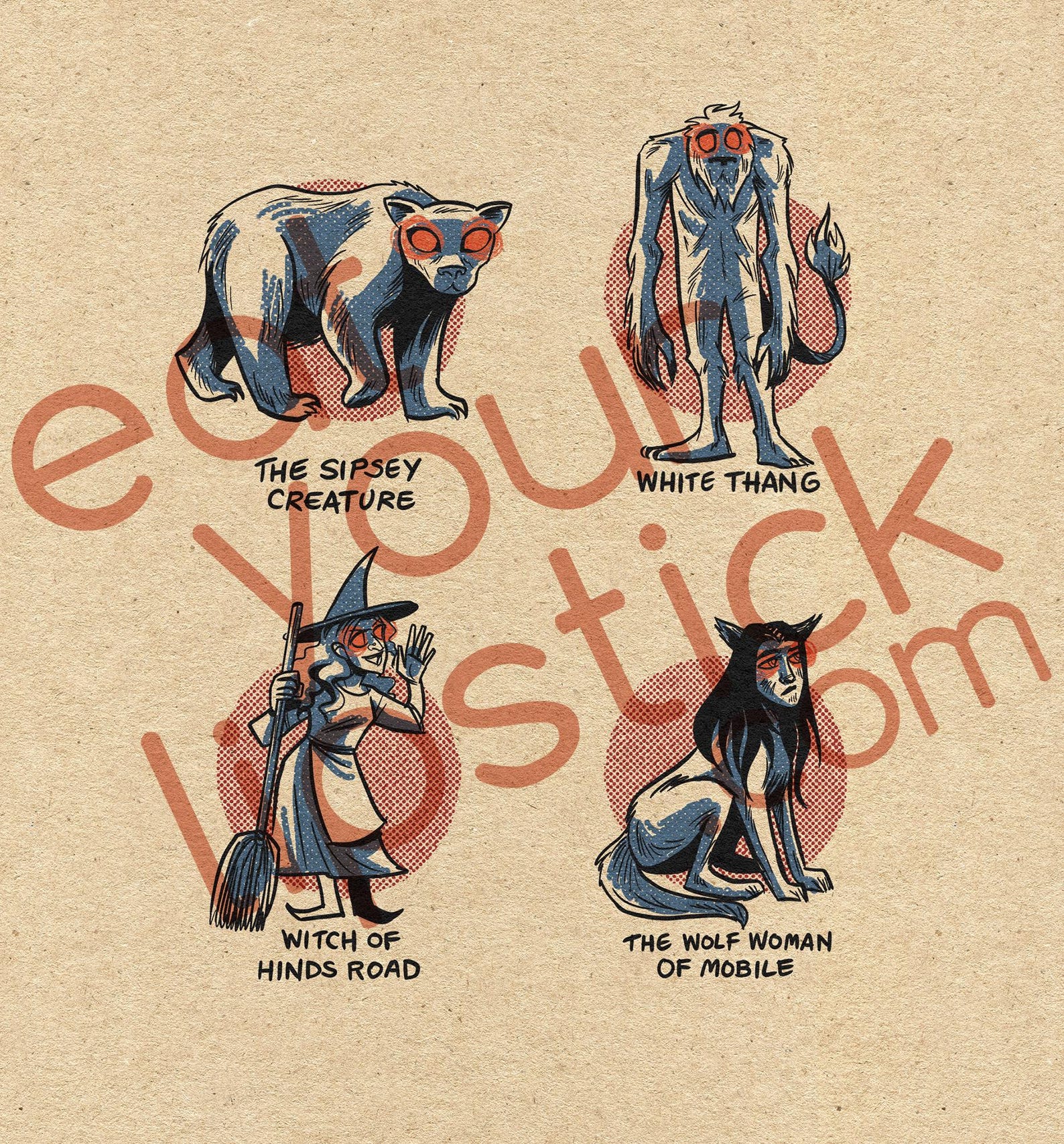 Famous Cryptids of Alabama 11 X 14 Print - Etsy