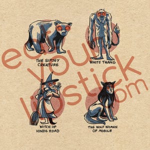 Famous Cryptids of Alabama 11 X 14 Print - Etsy