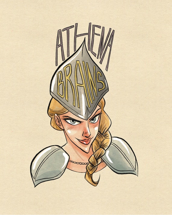 Athena's Got Mad Brains Print | Etsy