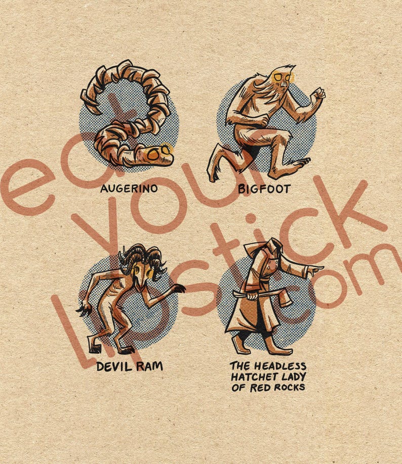 Famous Cryptids of Colorado 8" X 10" Print - Etsy