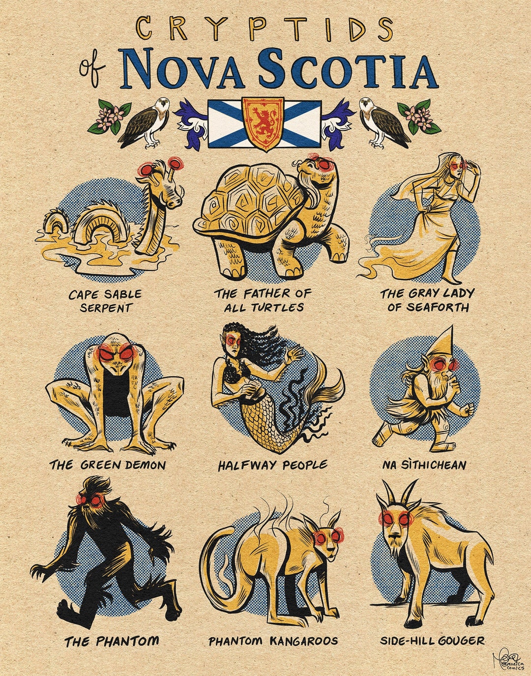 Famous Cryptids of Nova Scotia 8" X 10" Print - Etsy