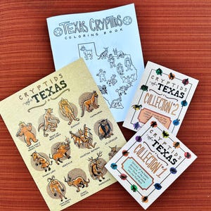 Texas Cryptids Coloring Book, 8 X 10 Print, and TWO Info Booklets - Etsy