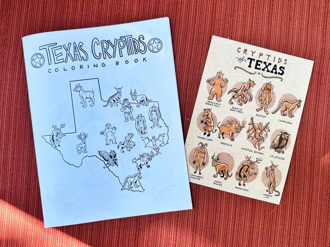Texas Cryptids Coloring Book & 5 X 7 Print - Etsy