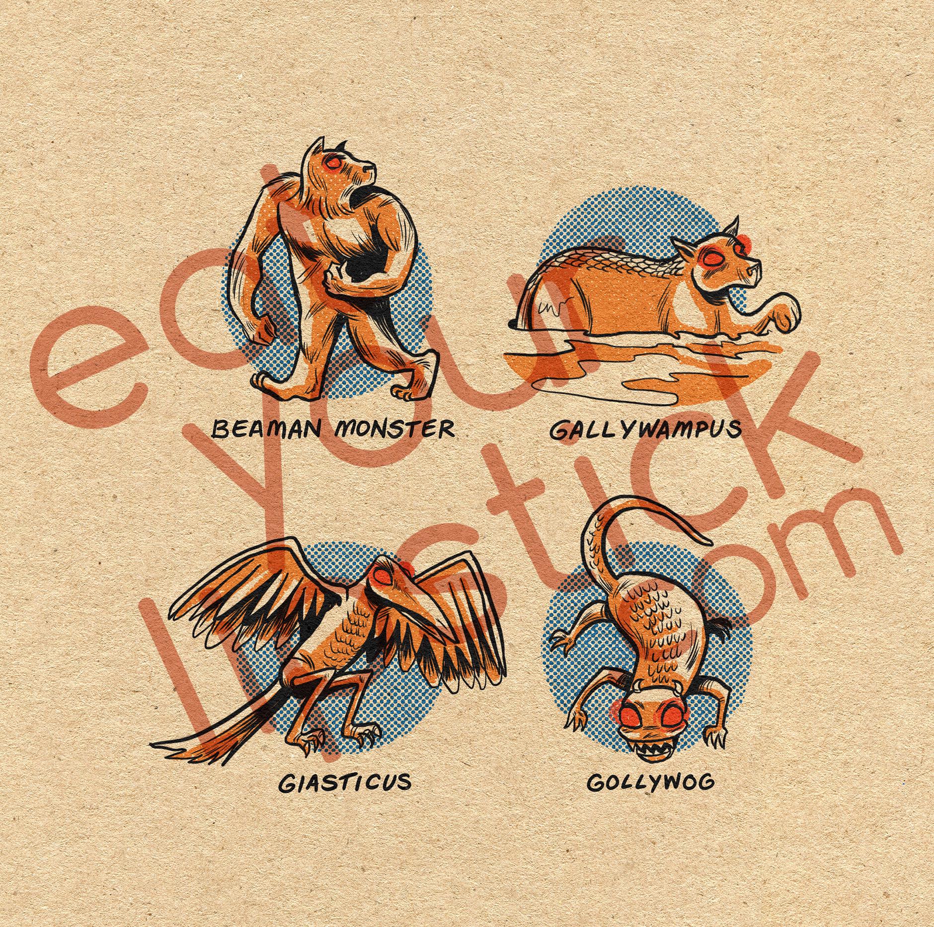 Famous Cryptids of Missouri 5 X 7 Print - Etsy