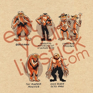Famous Cryptids of Ohio Print - Etsy