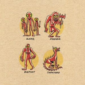 Famous Cryptids of New Mexico 11 X 14 Print - Etsy