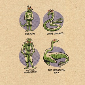 Famous Cryptids of Pennsylvania 11 X 14 Print - Etsy