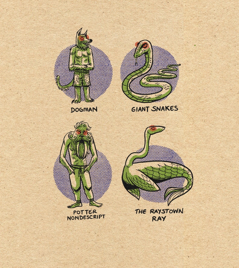 Famous Cryptids of Pennsylvania Print - Etsy