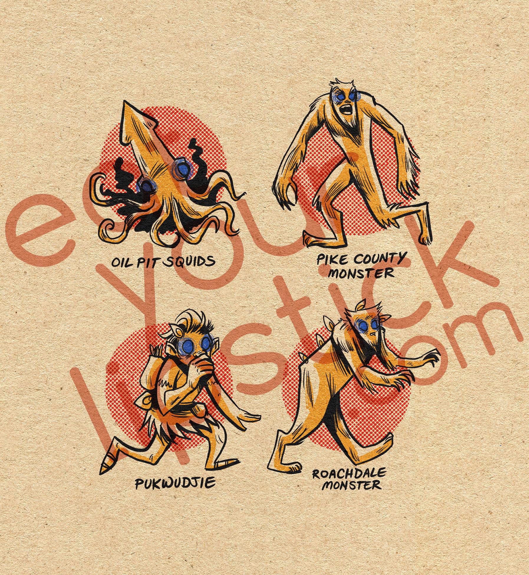 Famous Cryptids of Indiana 8 X 10 Print - Etsy