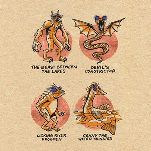 Famous Cryptids of Kentucky Print - Etsy