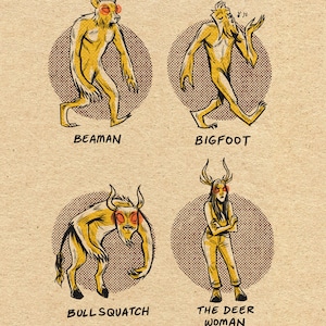 Famous Cryptids of Kansas Print - Etsy