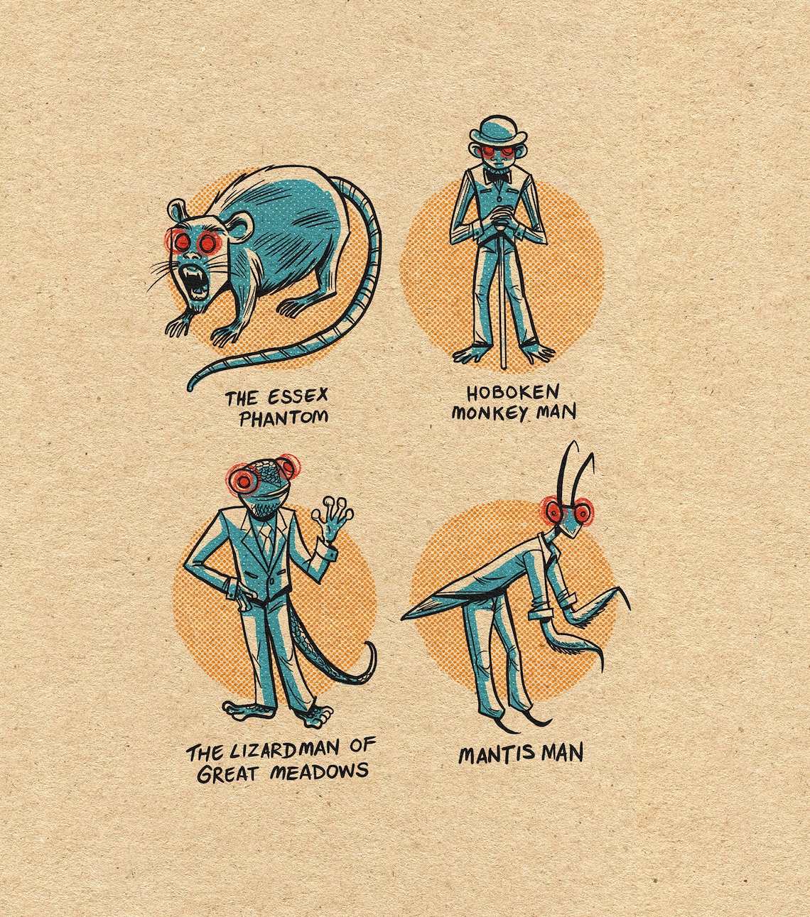 Famous Cryptids of New Jersey Print - Etsy