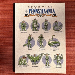 Pennsylvania Cryptids 5 X 7 Print & Squonk Sticker - Etsy