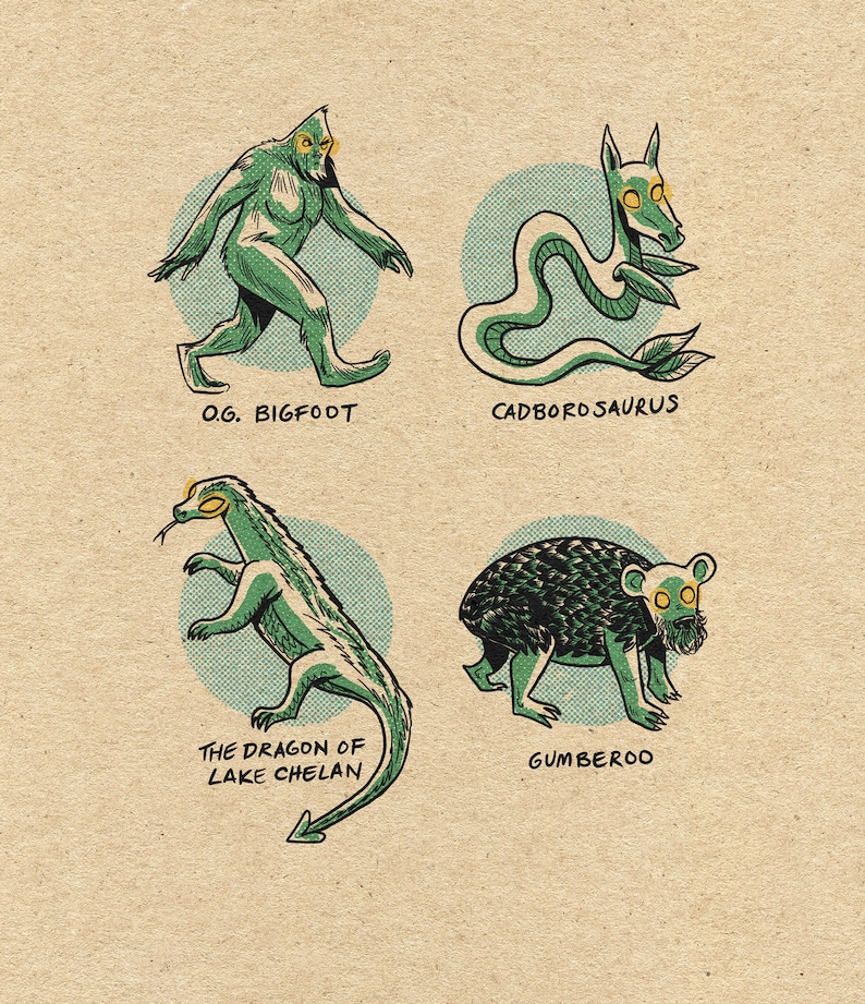 Famous Cryptids of Washington Print - Etsy Österreich