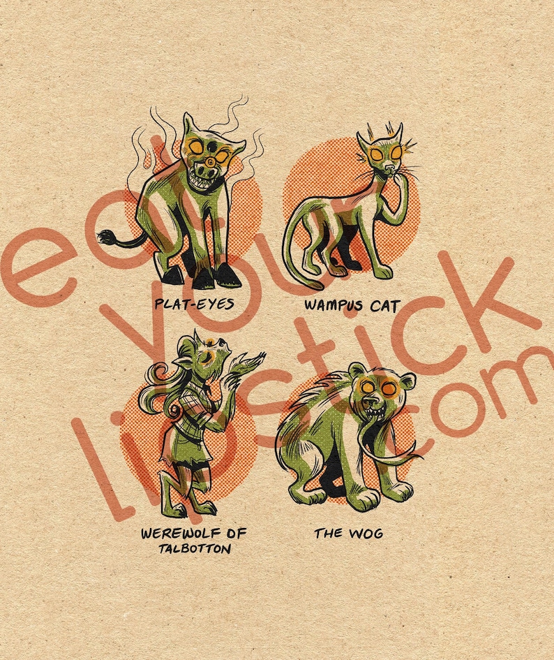 Famous Cryptids of Georgia Print - Etsy