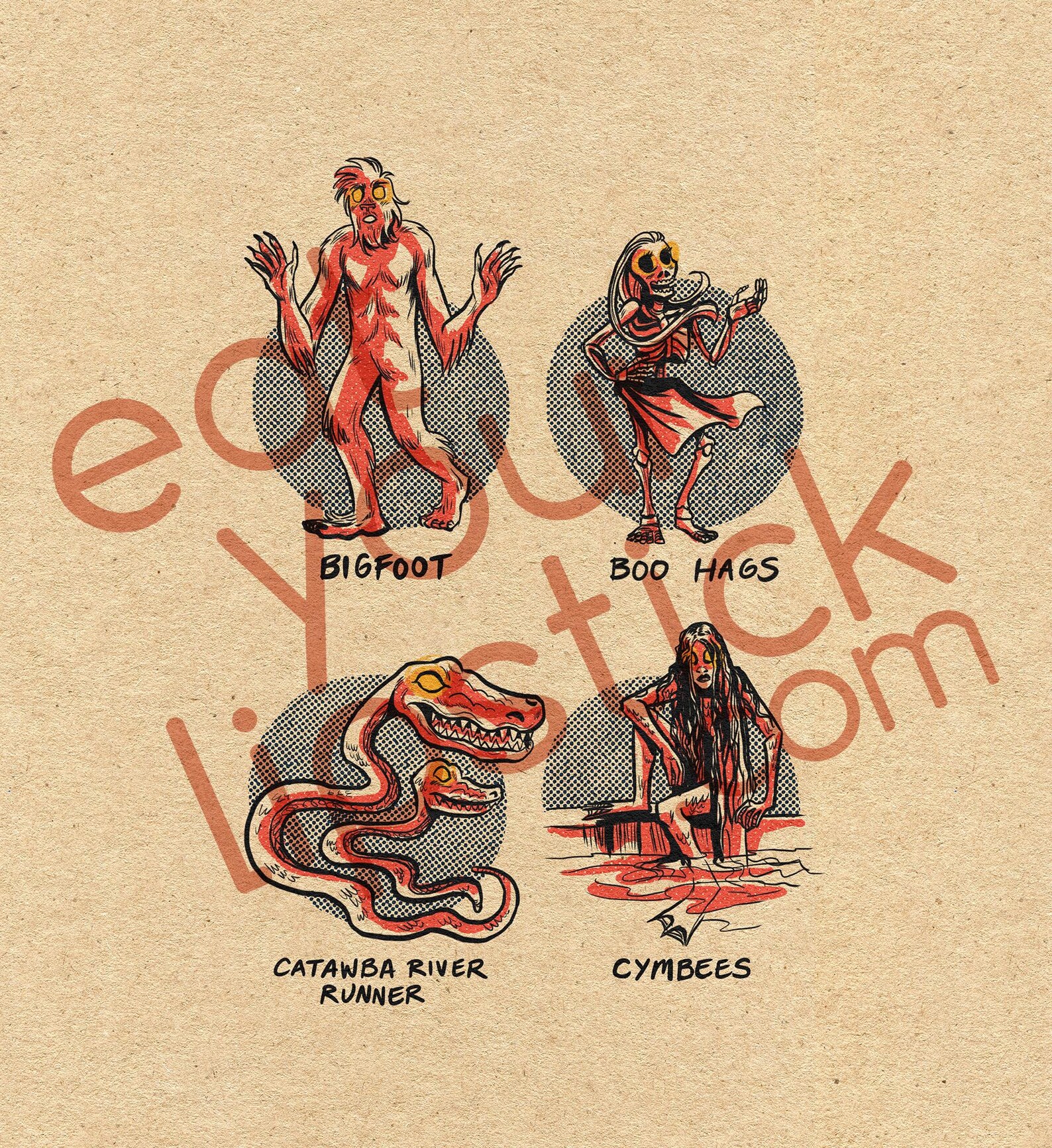Famous Cryptids of South Carolina 5 X 7 Print - Etsy