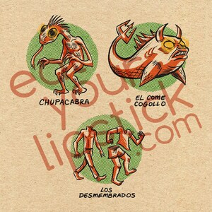 Famous Cryptids of Puerto Rico 11" X 14" Print - Etsy