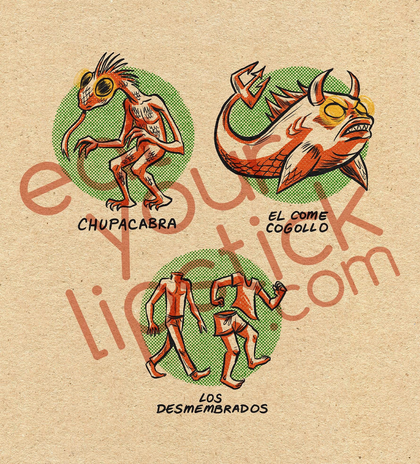 Famous Cryptids of Puerto Rico 11" X 14" Print - Etsy