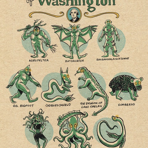 Famous Cryptids of Pennsylvania Print - Etsy