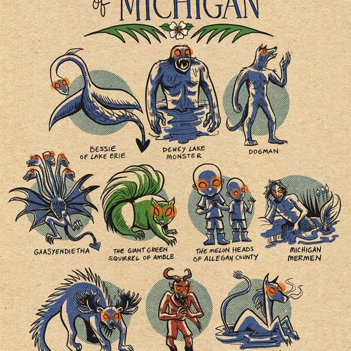 Famous Cryptids of Pennsylvania Print - Etsy