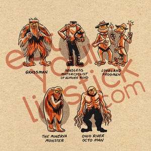 Famous Cryptids of Ohio 11 X 14 Print - Etsy