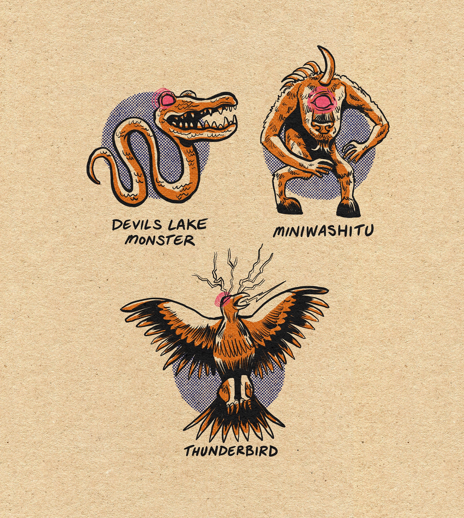 Famous Cryptids of North Dakota 5 X 7 Print - Etsy