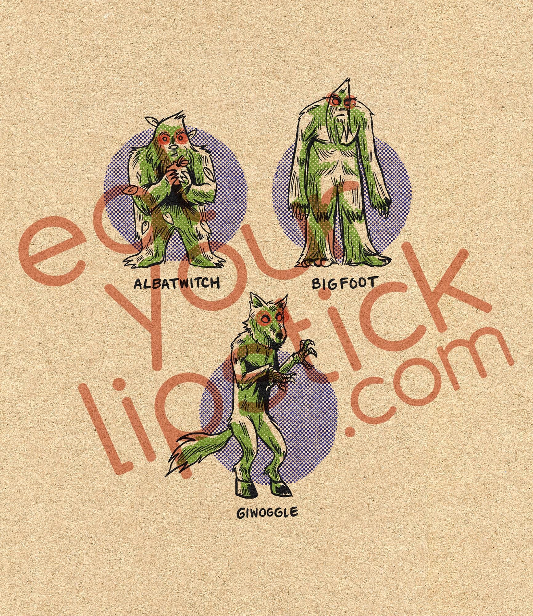Famous Cryptids of Pennsylvania 5 X 7 Print - Etsy