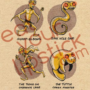 Famous Cryptids of Kansas Print - Etsy