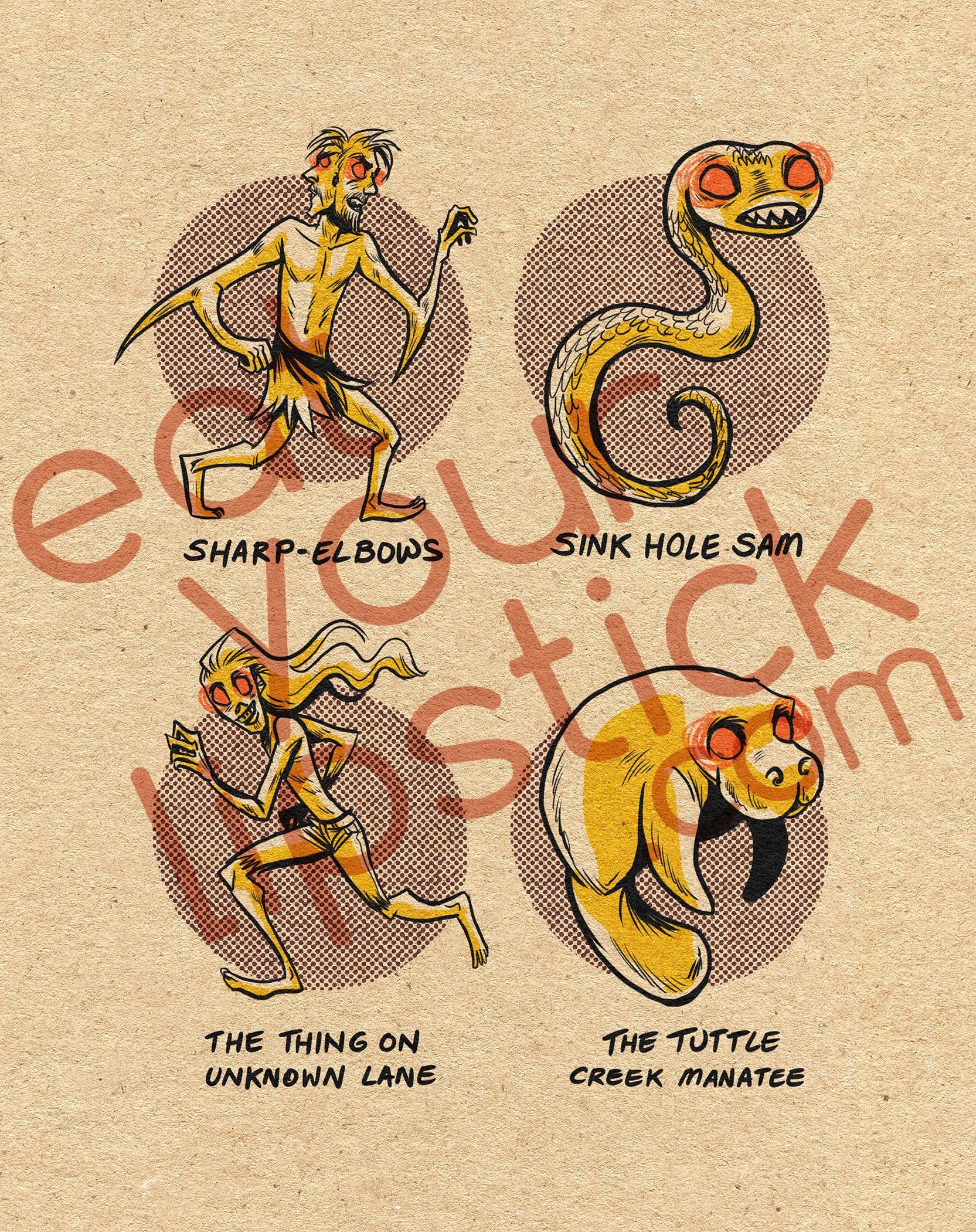 Famous Cryptids of Kansas Print - Etsy