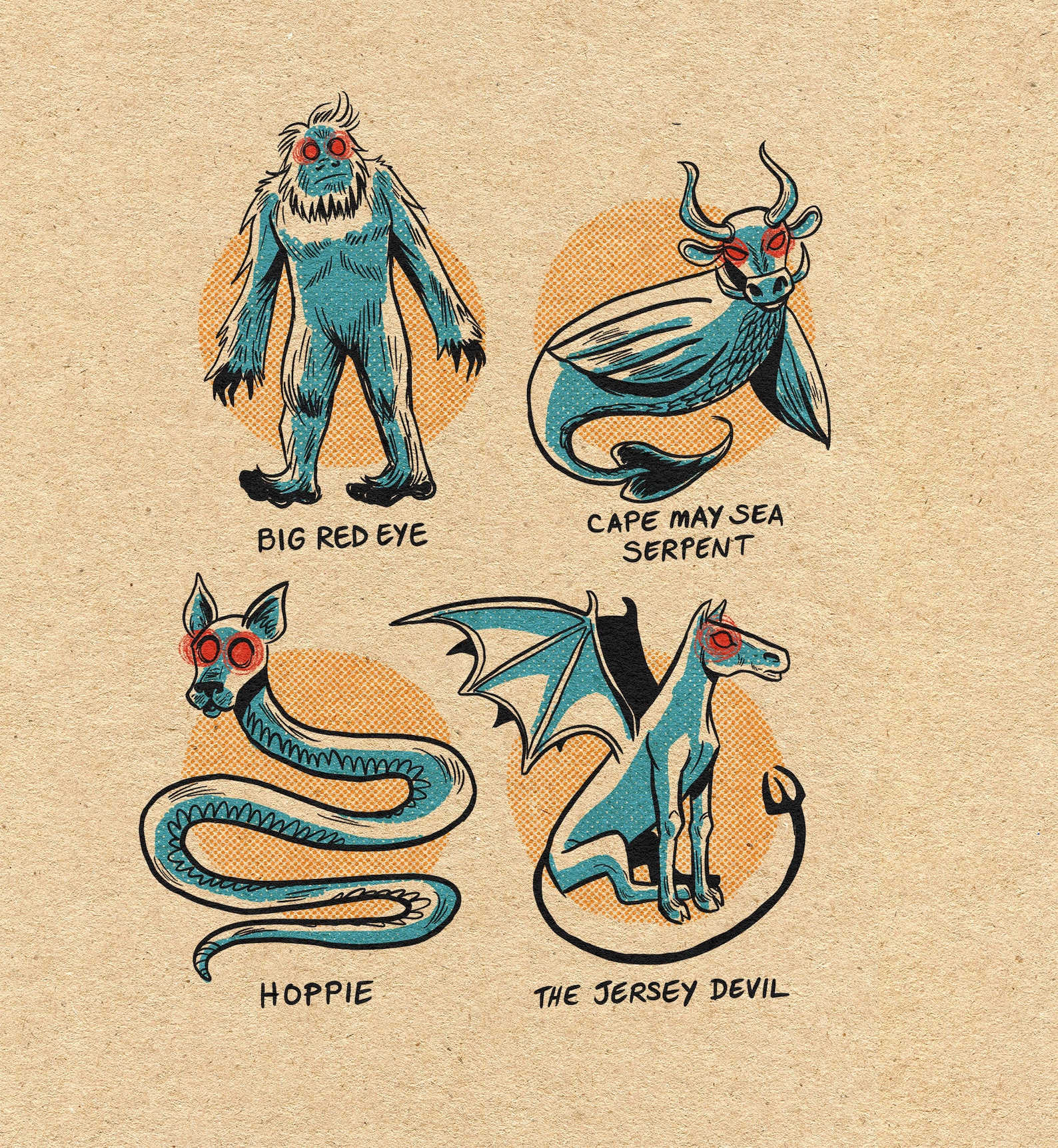 Famous Cryptids of New Jersey Print - Etsy