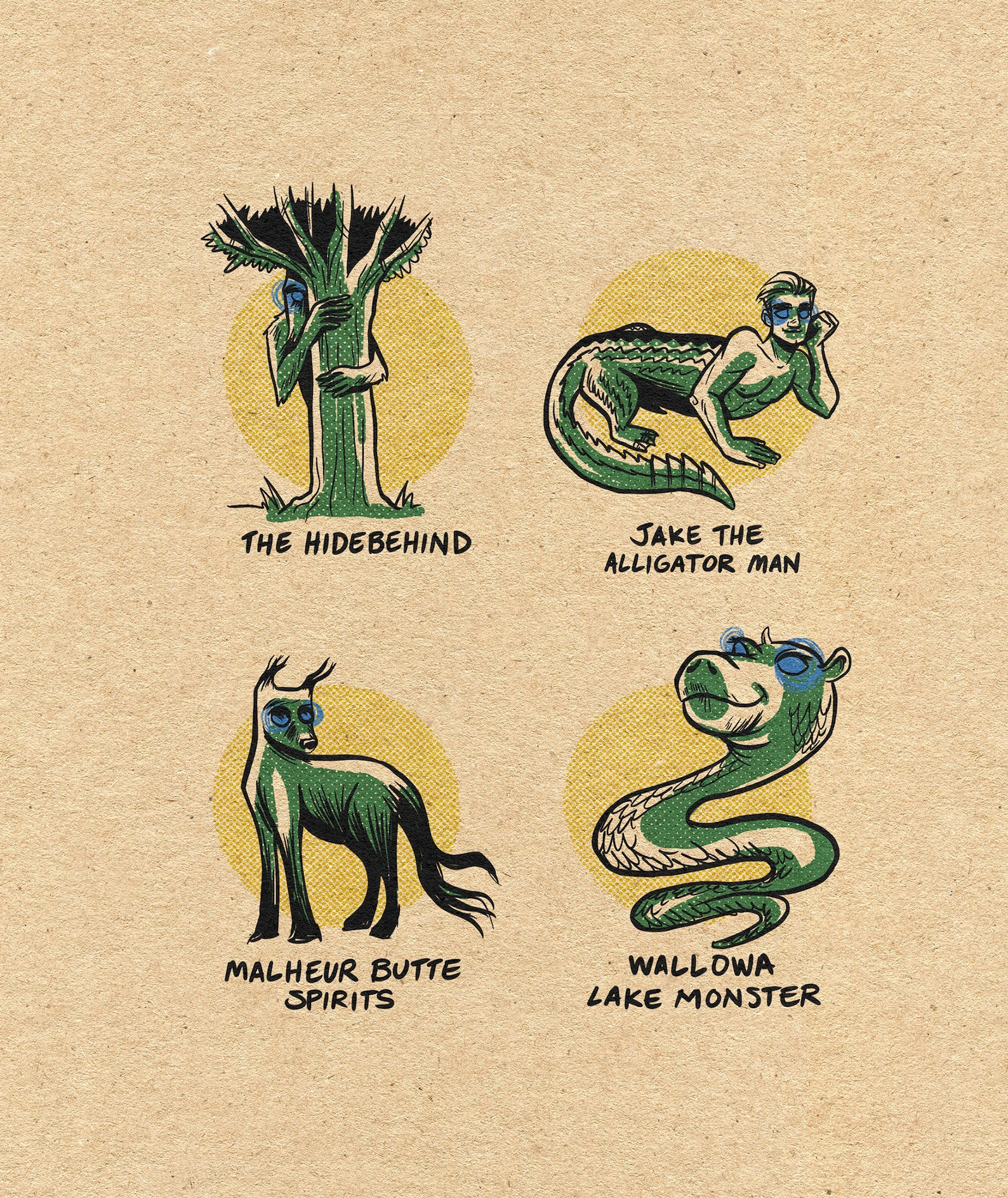 Famous Cryptids of Oregon Print - Etsy
