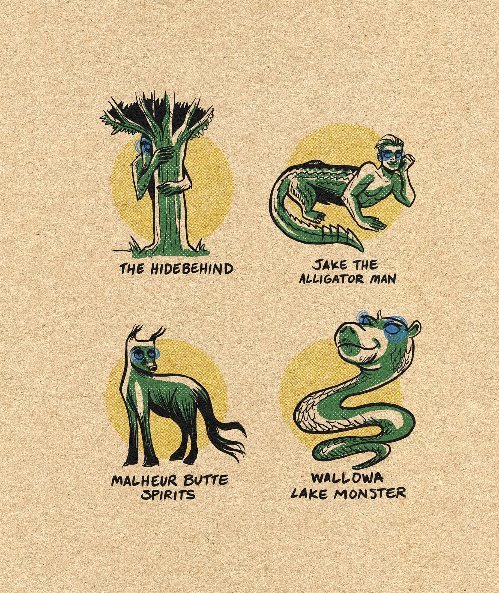 Famous Cryptids of Oregon 11 X 14 Print - Etsy