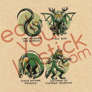 Famous Cryptids of Illinois 11 X 14 Print - Etsy