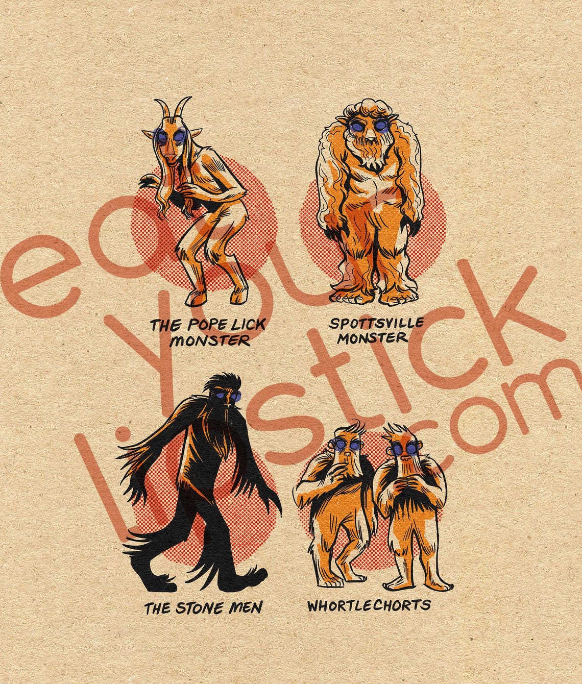 Famous Cryptids of Kentucky Print - Etsy