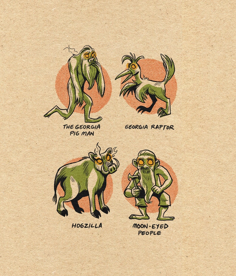Famous Cryptids of Georgia Print - Etsy Canada