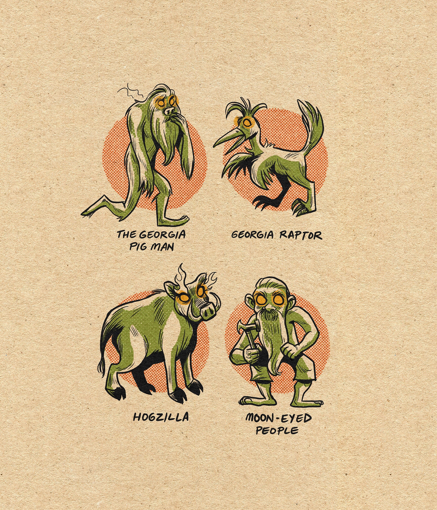 Famous Cryptids of Georgia Print - Etsy Canada