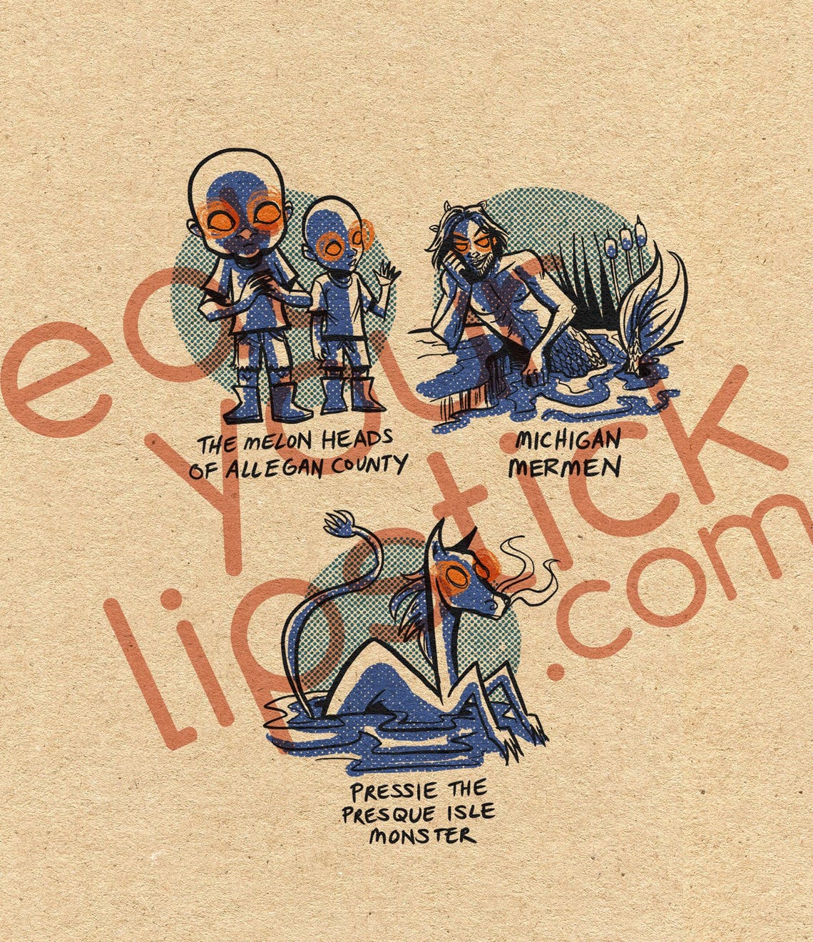 Famous Cryptids of Michigan 8 X 10 Print - Etsy