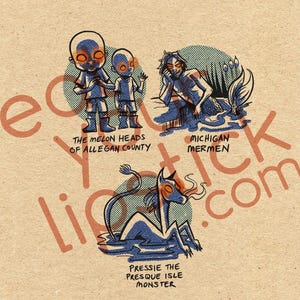 Famous Cryptids of Michigan 8 X 10 Print - Etsy