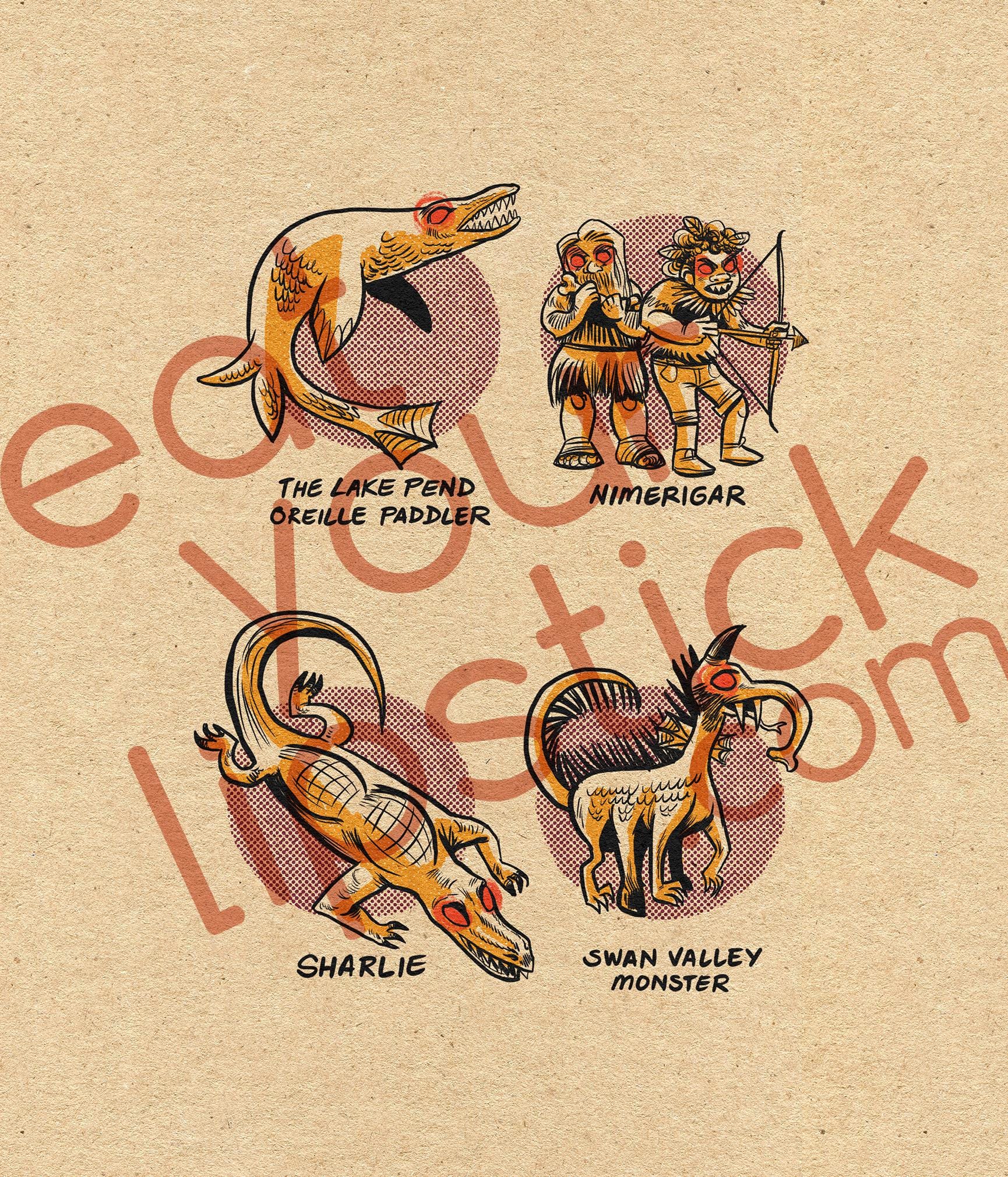Famous Cryptids of Idaho 11 X 14 Print - Etsy